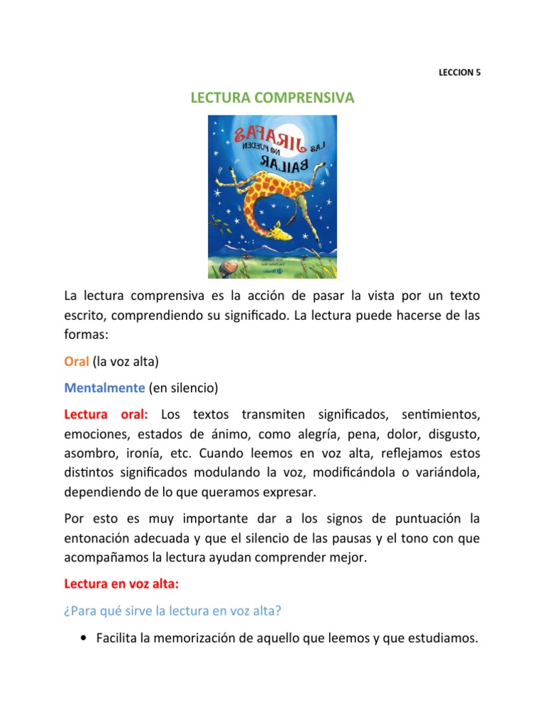 Lectura Comprensiva | PDF | Artes del Lenguaje y Comunicación
