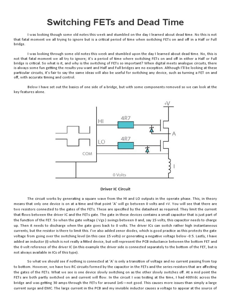 Switching Fets and Dead Time: Driver Ic Circuit | PDF | Field Effect ...