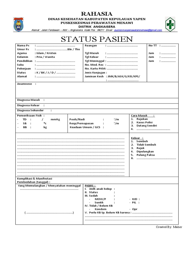 Status Pasien Rawat Inap dan Persetujuan | PDF
