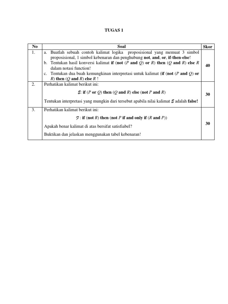 Contoh Kalimat Logika Proposisional | PDF