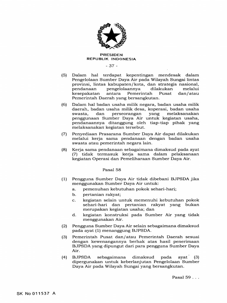 Uu No 17 Tahun 2019 Tentang Sda 37 Pdf