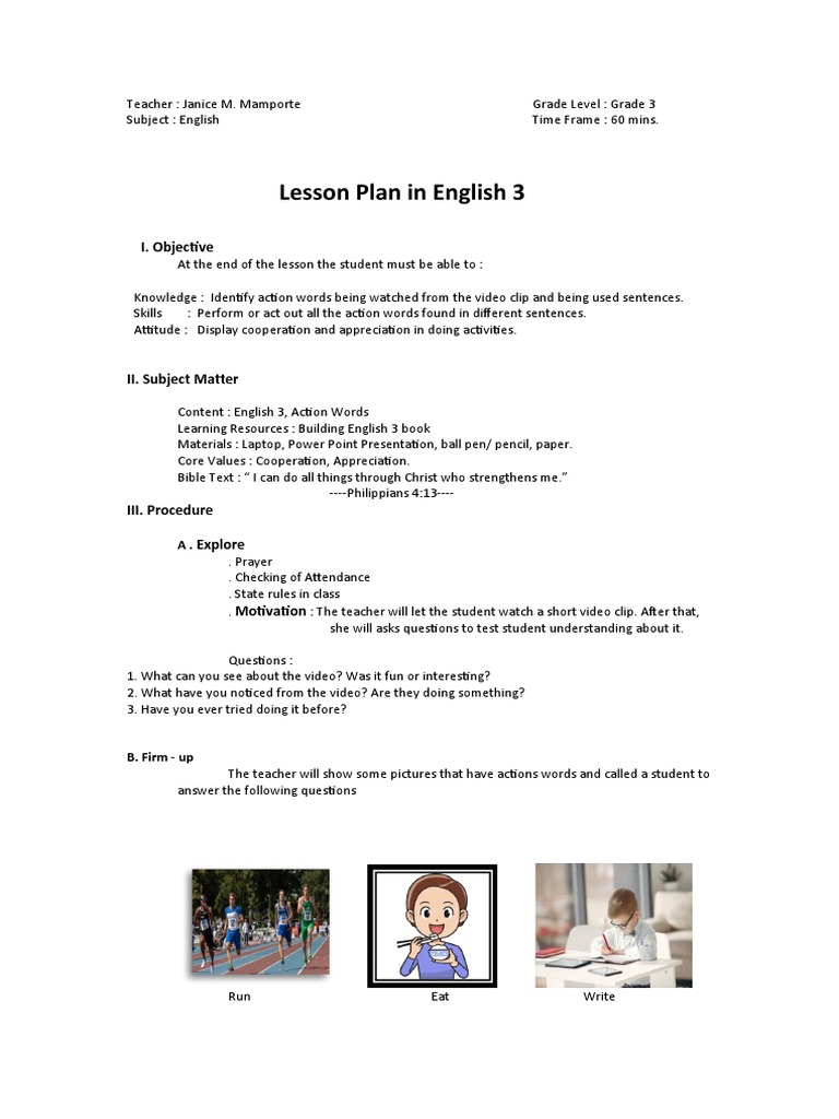Anis Lesson Plan in Grade 3 | PDF | Lesson Plan | English Language