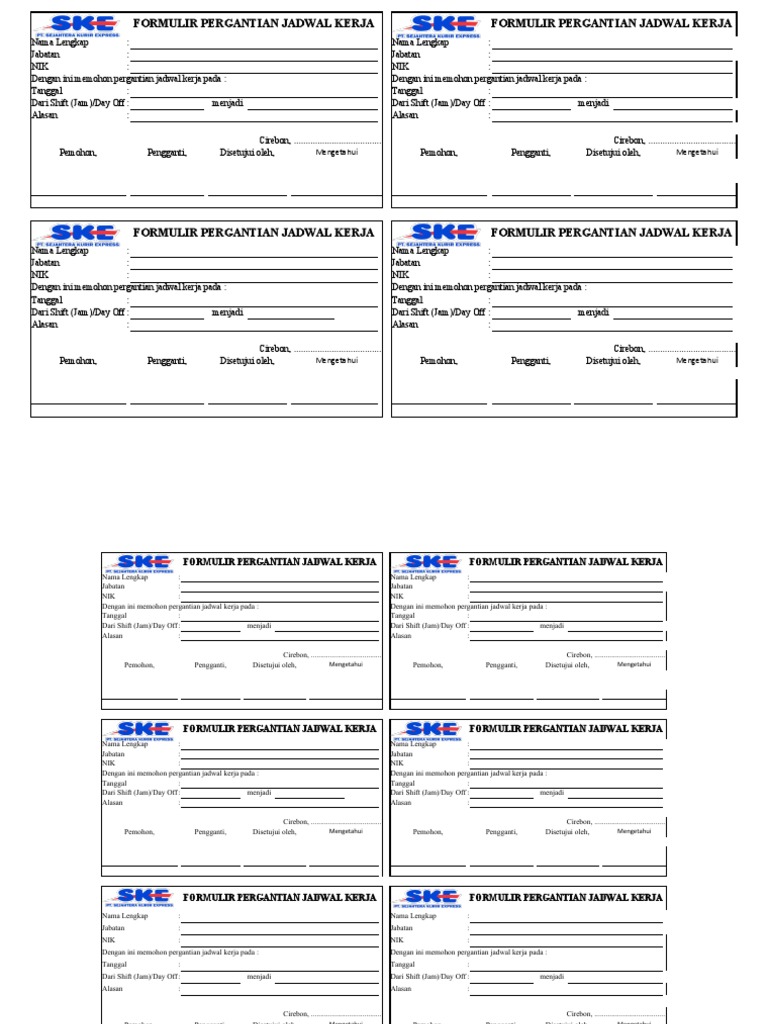 Form Tukar Shift | PDF