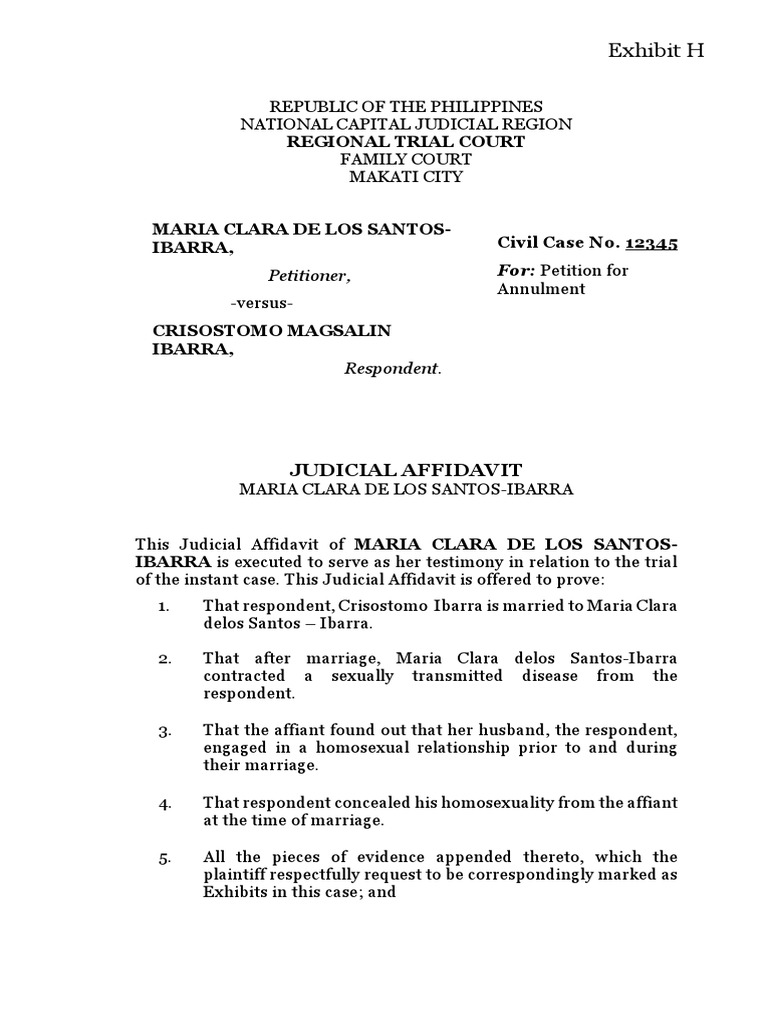 Judicial Affidavit Sample (Practice Court) | PDF | Affidavit | Common Law