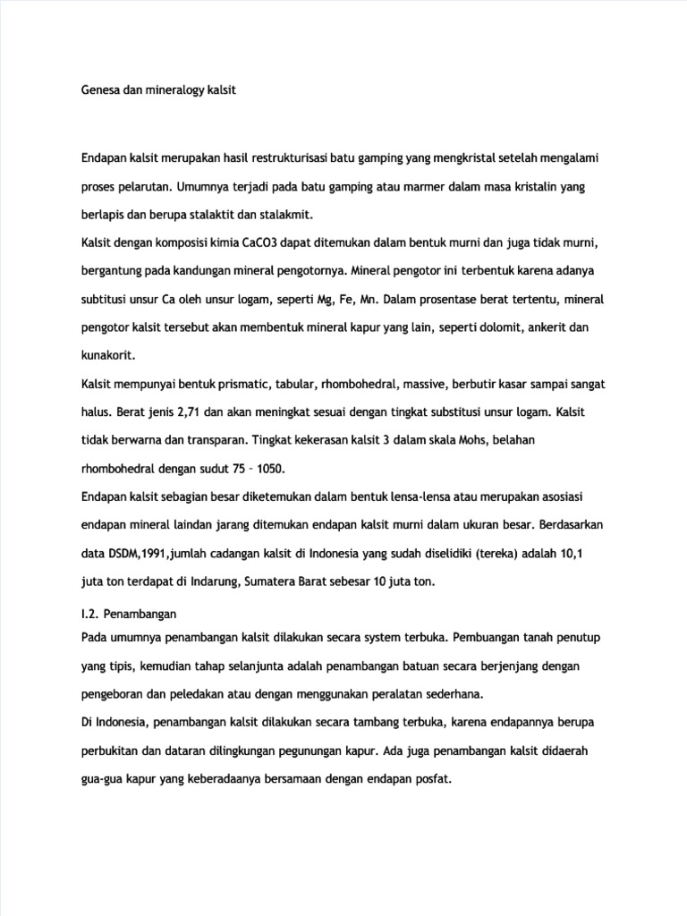 PDF Genesa Dan Mineralogy Kalsit - Compress | PDF
