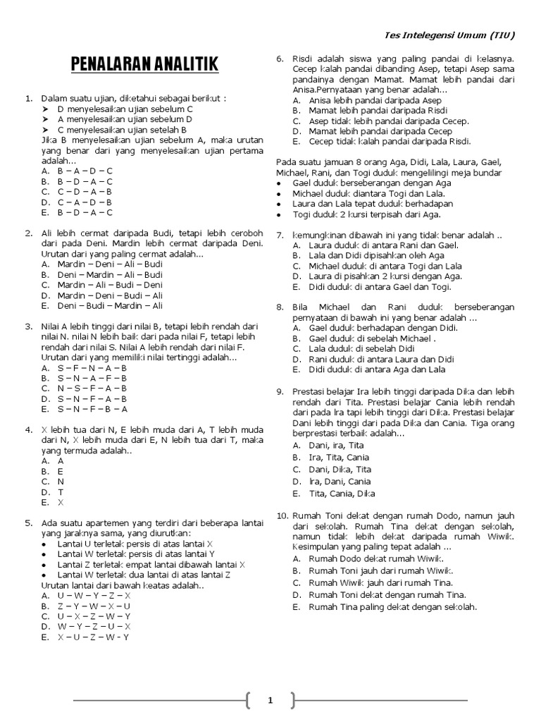 Penalaran Analitik | PDF