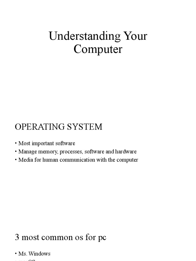 Understanding Your Computer | PDF | Games & Activities | Computers