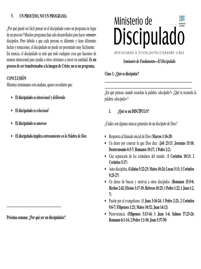 1 Clase-1 Qué Es Discipular Folleto Alumno Imp | PDF | Biblia ...