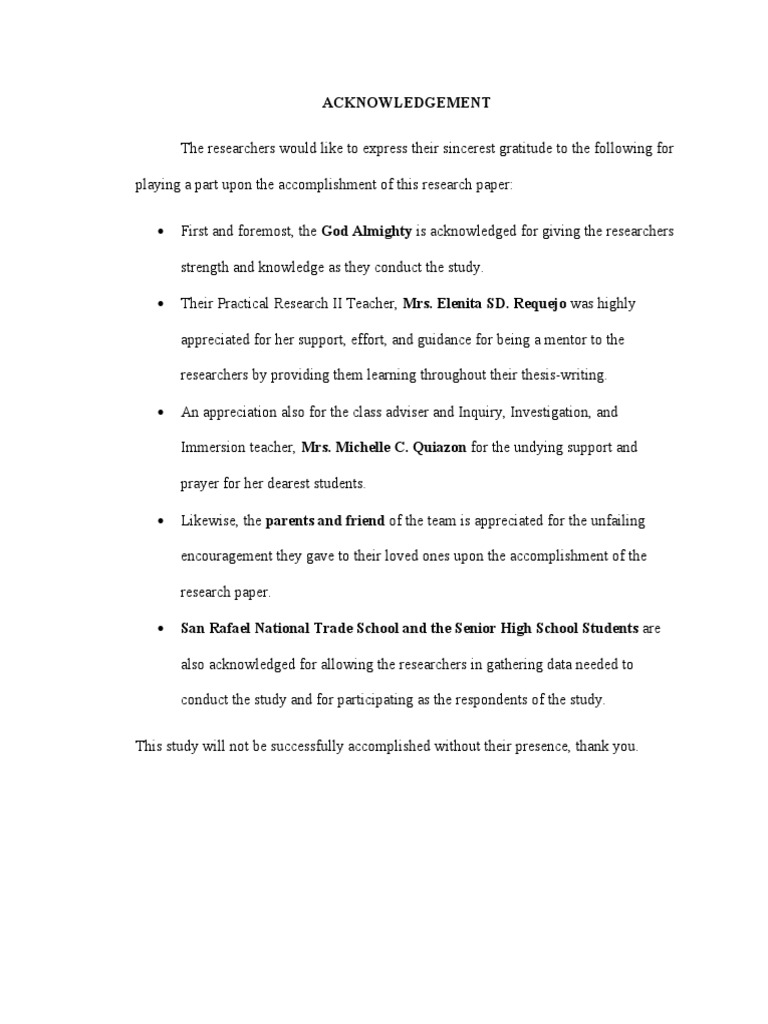 Acknowledgement and Dedication | PDF | Statistics | Cognition