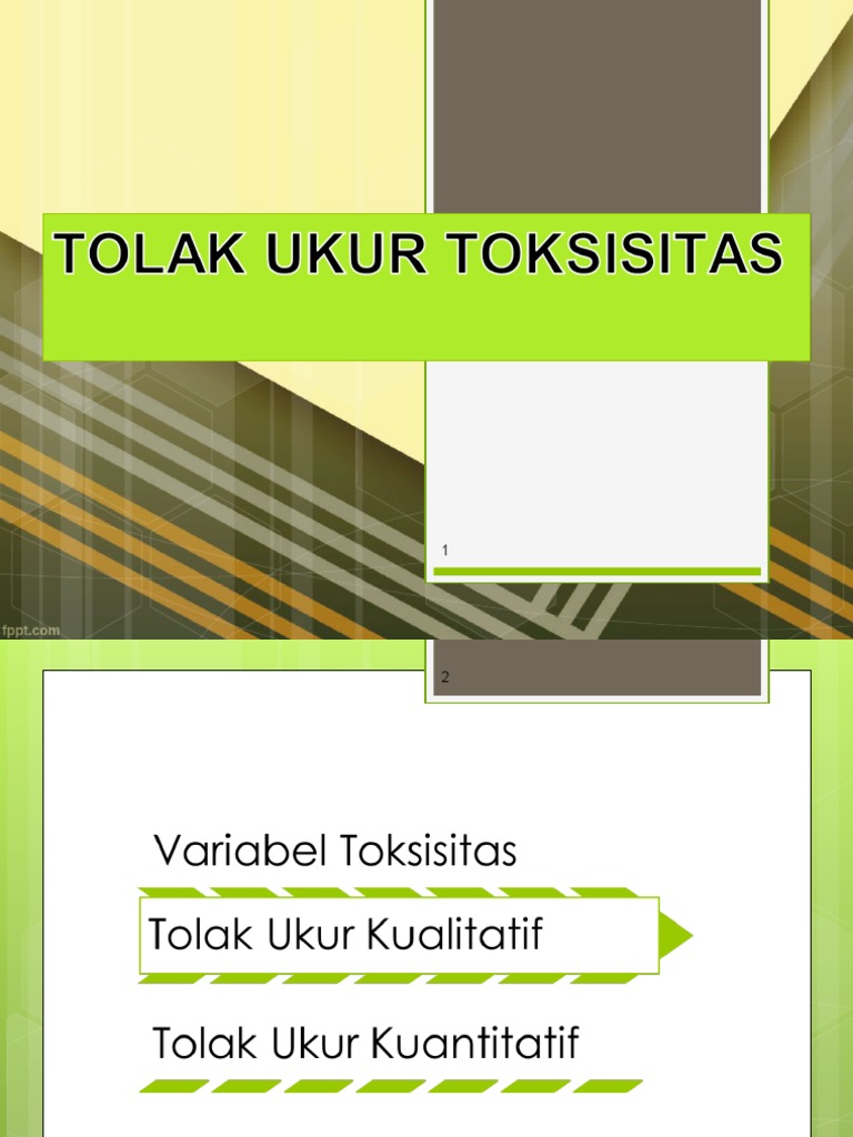 Tolak Ukur Toksisitas. | PDF