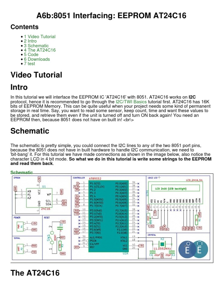 A6b 8051 Interfacing EEPROM AT24C16 | PDF | Information Age | Computer Engineering