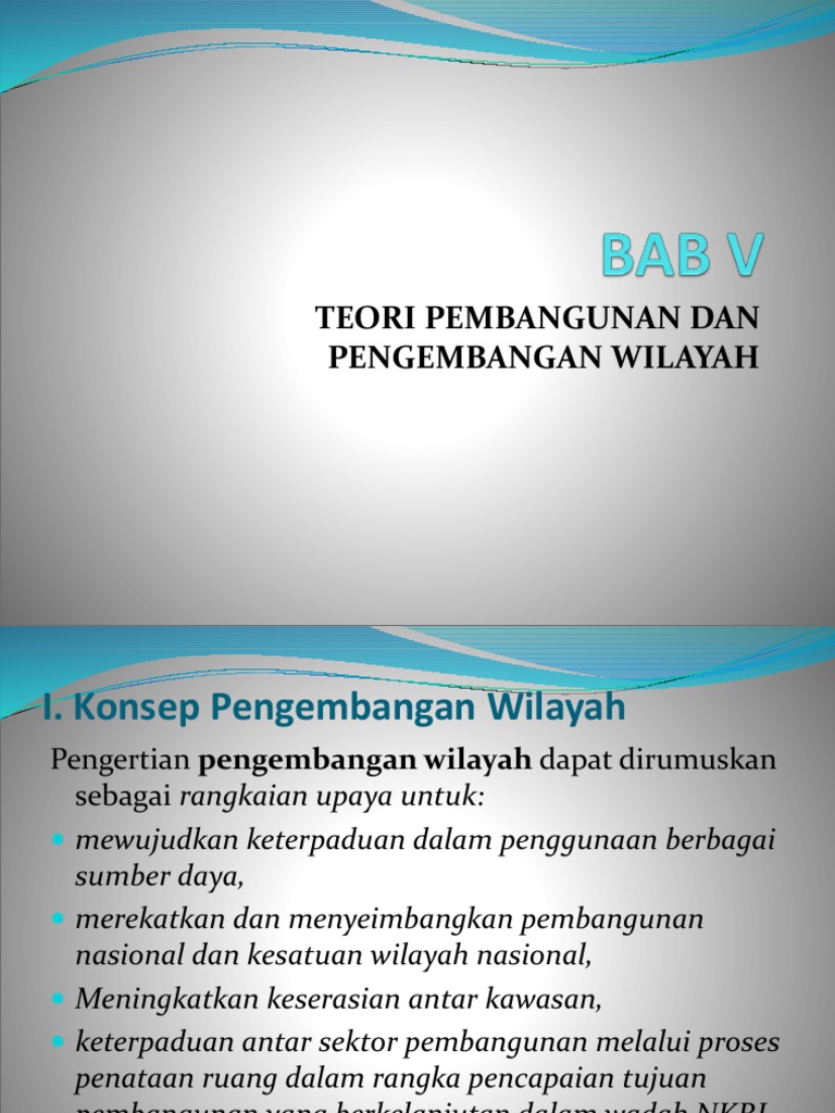 Teori Pembangunan Dan Pengembangan Wilayah | PDF