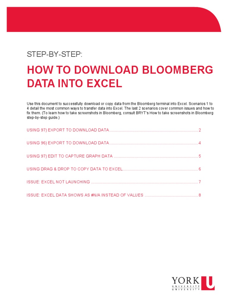 How To Download Bloomberg Data Into Excel | PDF | Microsoft Excel | Icon (Computing)