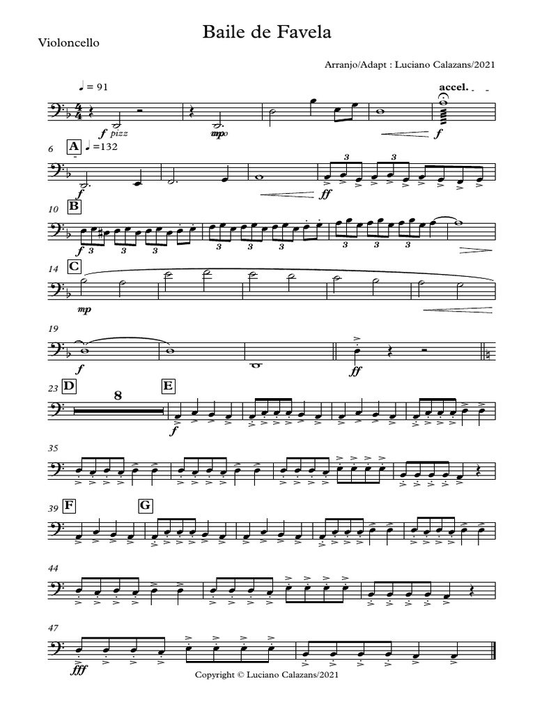 Baile de Favela - Violoncello | PDF