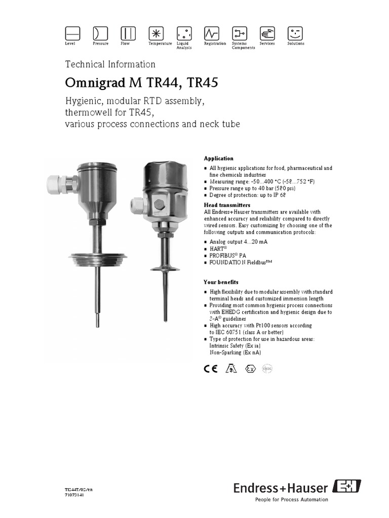 Omnigrad M TR44, TR45: Technical Information | PDF | Calibration ...