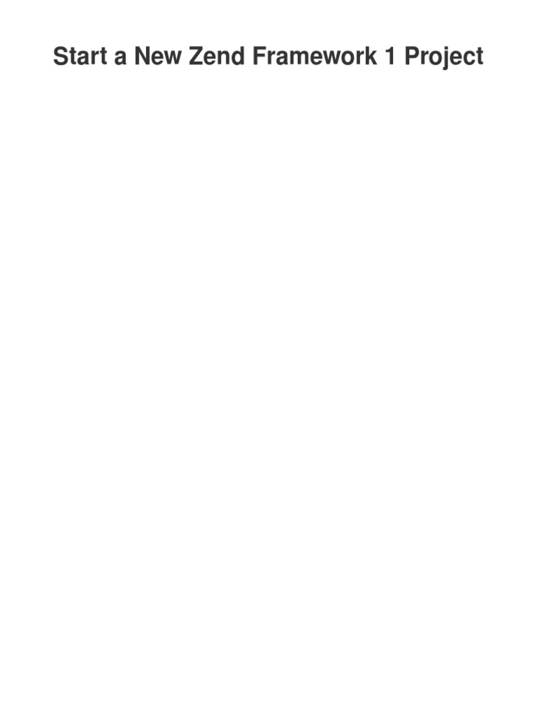Create Framework Project Zf1 | PDF | Zip (File Format) | Php