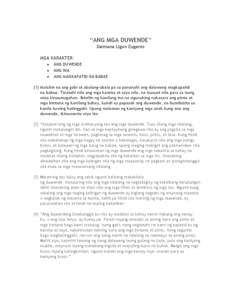 Ang Mga Duwende Script (Story) | PDF