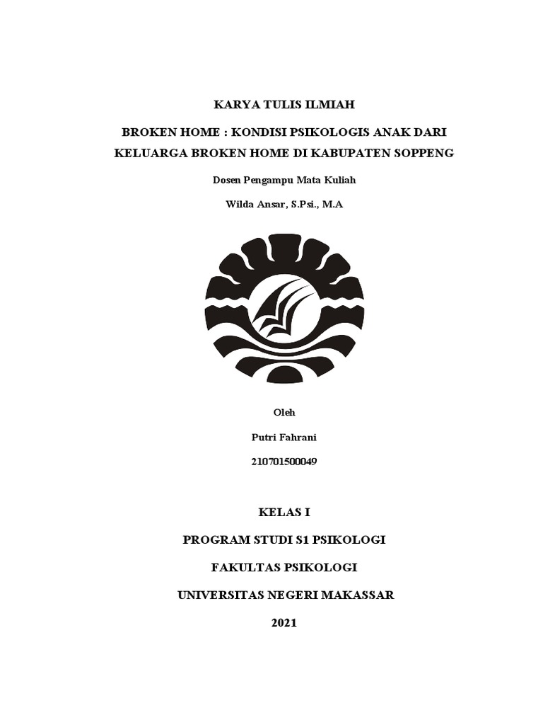 KELUARGA BROKEN HOME DAN PSIKOLOGI ANAK | PDF