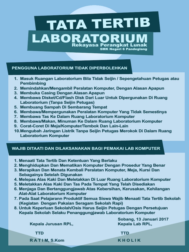 Tata Tertib Lab SMKN6 PDG | PDF