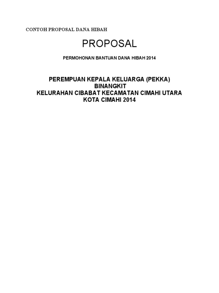 Contoh Proposal Dana Hibah | PDF
