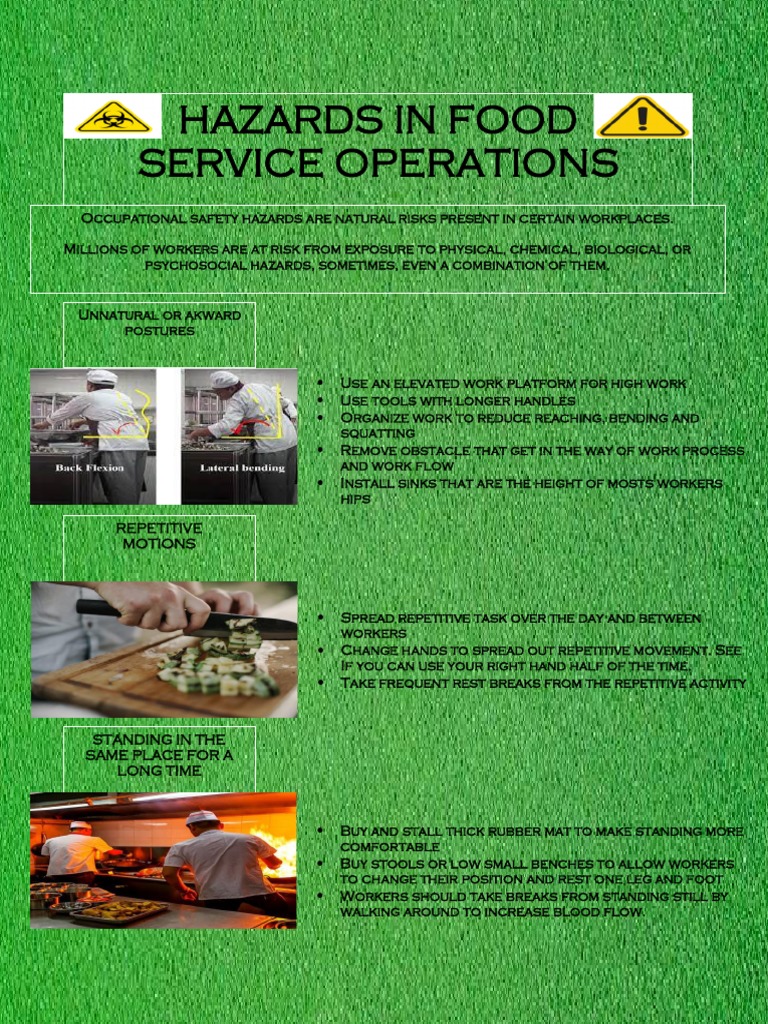 Hazards in Food Service Operations | PDF | Knife | Hand
