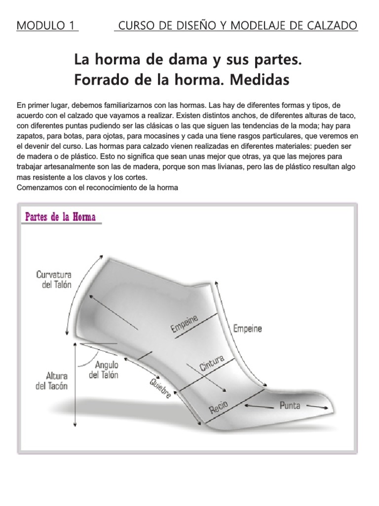 Hormas de Calzado: Tipos y Medidas | PDF | Calzado