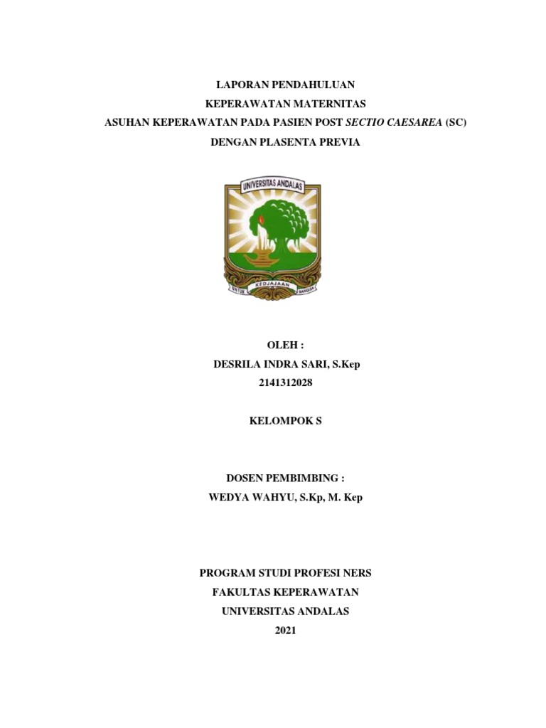 Asuhan Keperawatan SC & Plasenta | PDF