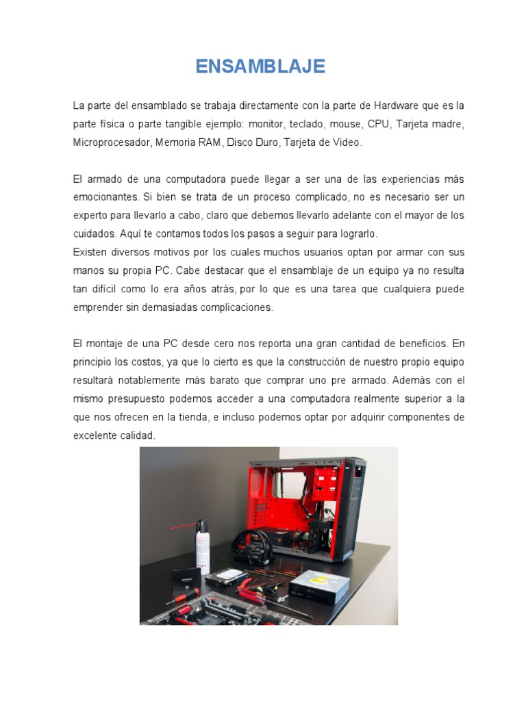 Ensamblado de Una PC | PDF | Hardware de la computadora | Microprocesador