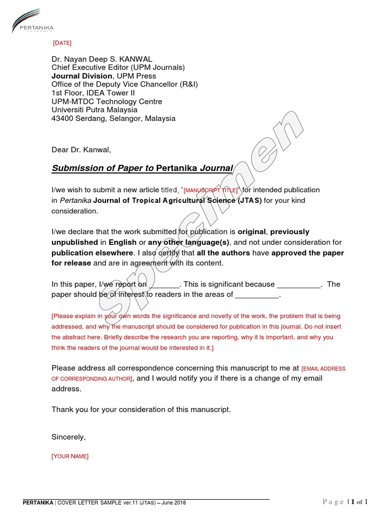 AUT Cover Letter (Sample) Ver.11 (JTAS) - 6 June 2016 | PDF