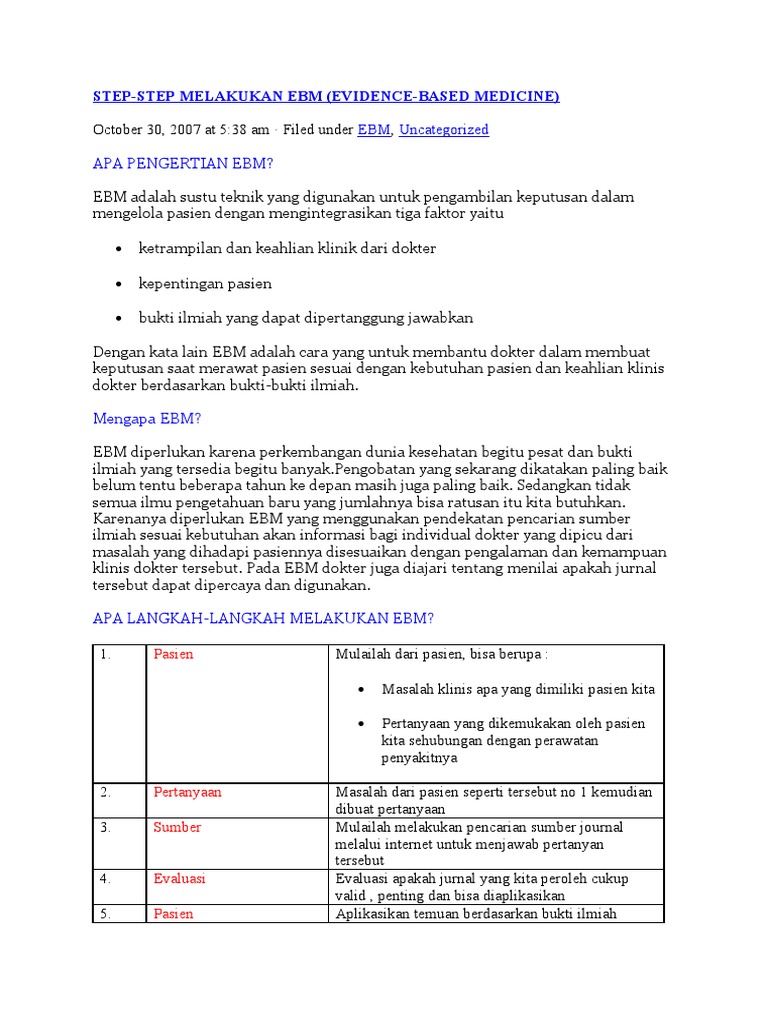 EBM Uncategorized Apa Pengertian Ebm?: Step-Step Melakukan Ebm ...