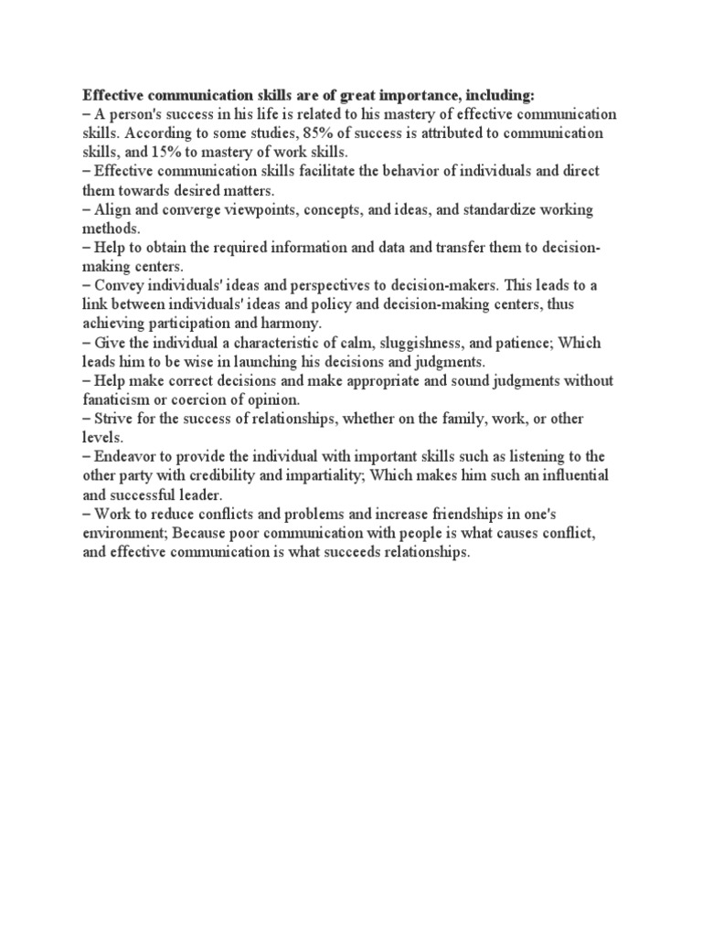 Effective Communication Skills | PDF