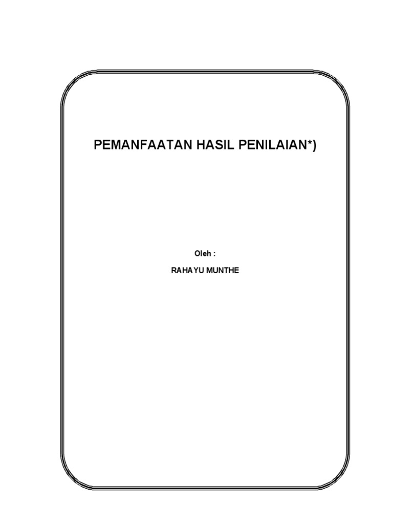 Evaluasi Pembelajaran Di SD Tt3 | PDF