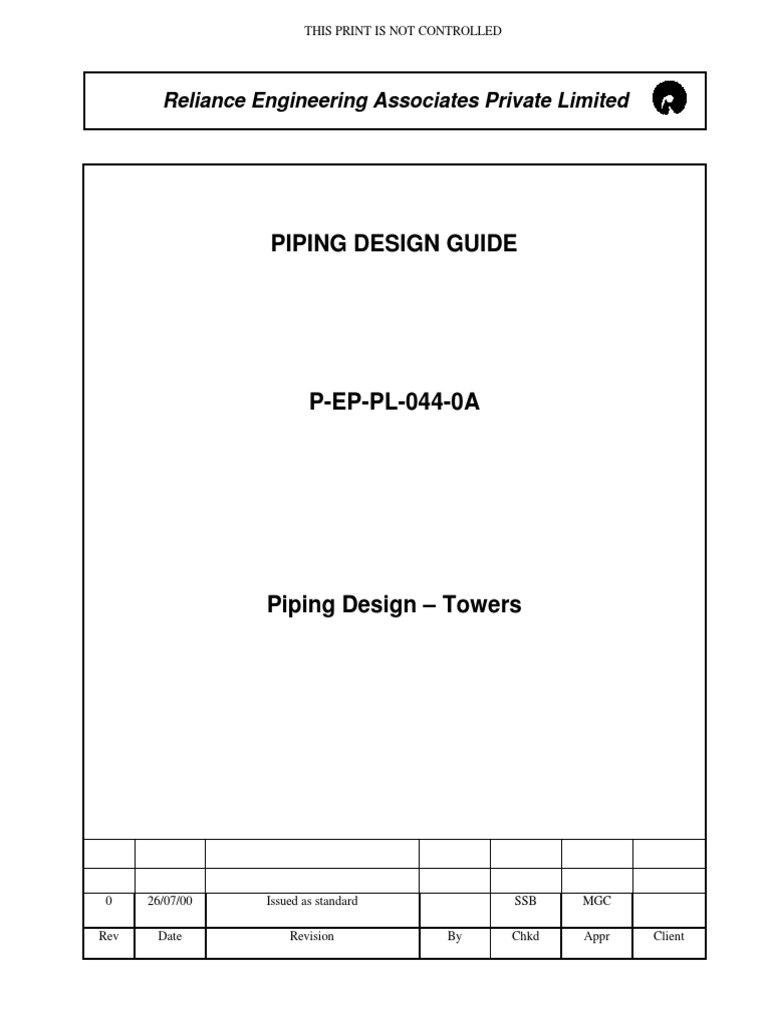 Piping Design Guide: Reliance Engineering Associates Private Limited ...