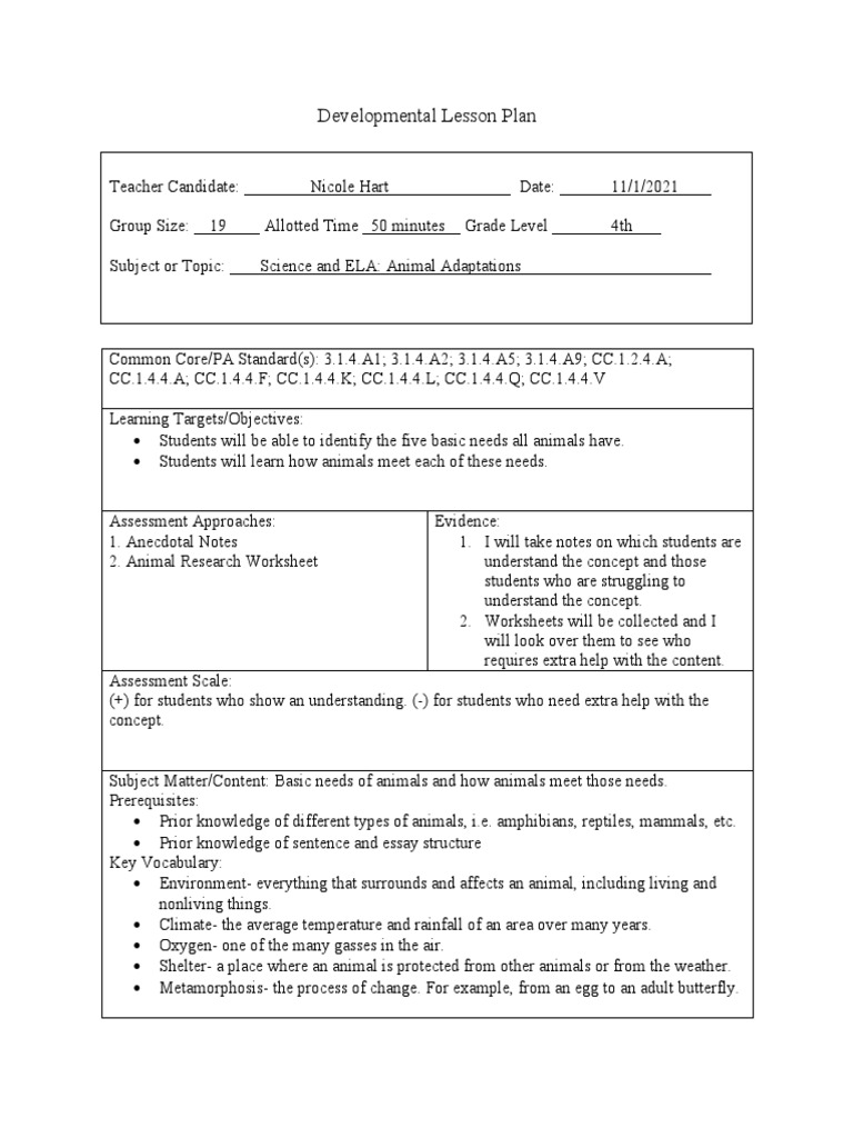 Unit Lesson 1 | PDF | Lesson Plan | Learning