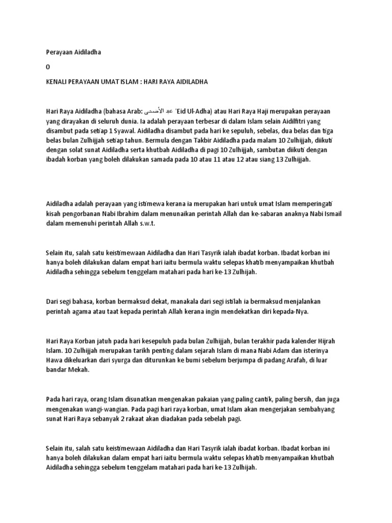 Perayaan Aidiladha | PDF