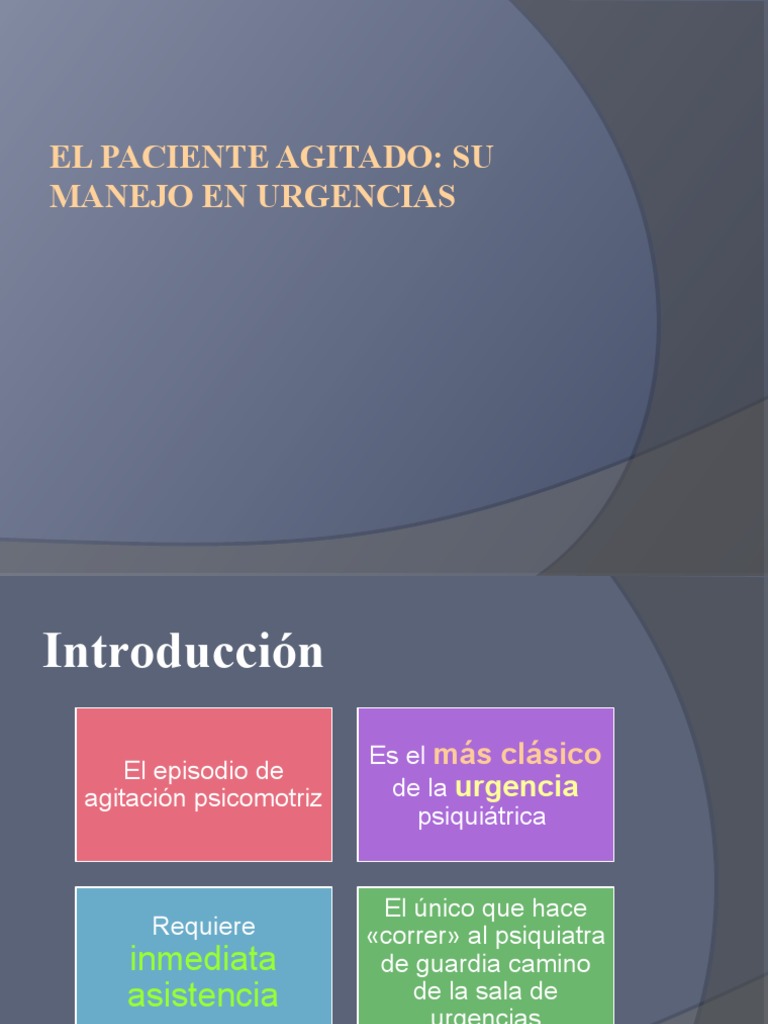 Atencion Del Paciente Agitado | PDF | Despachador de drogas | Antipsicótico