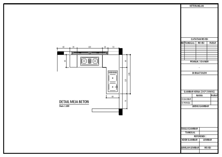 Detail Meja Beton | PDF