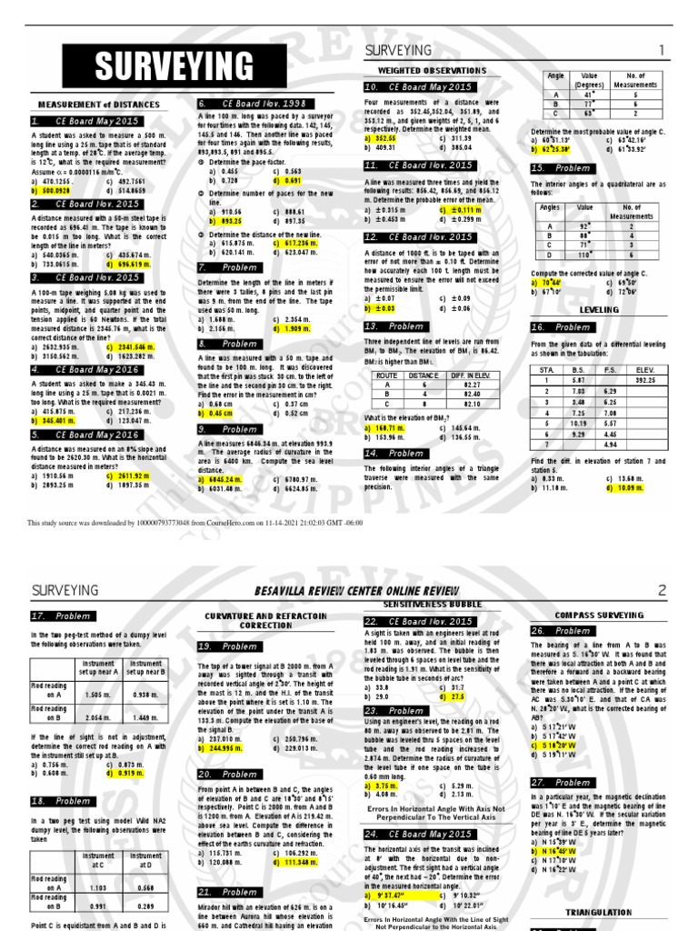 Surveying: This Study Resource Was Shared Via | PDF | Surveying | Angle