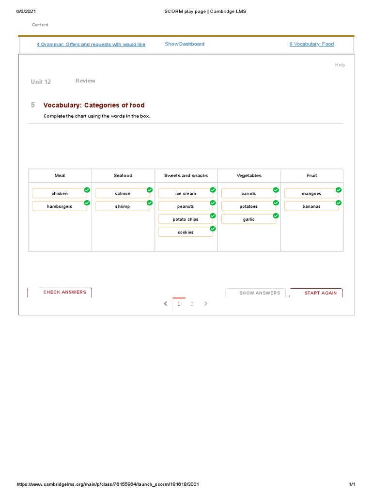 SCORM Play Page - Cambridge LMS 11 | PDF