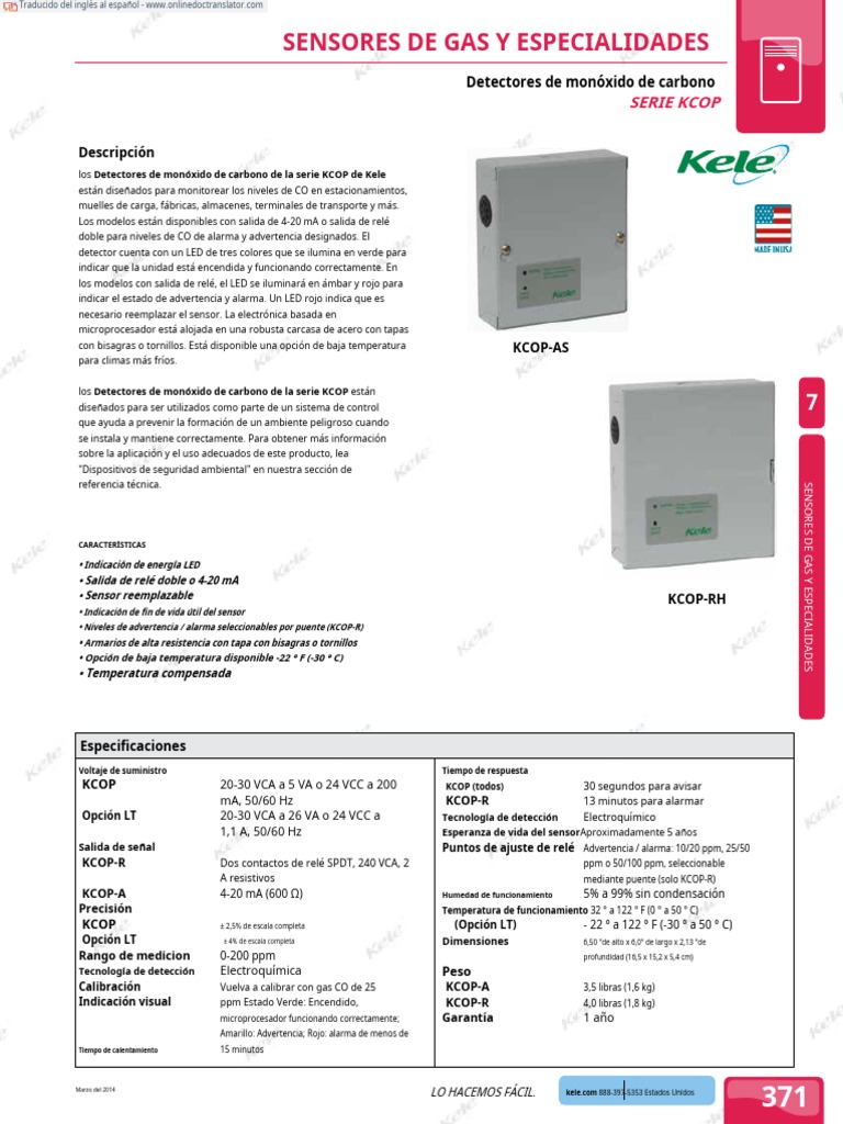 Detector Monoxido KELE KCOP - En.español | PDF | Diodo emisor de luz ...