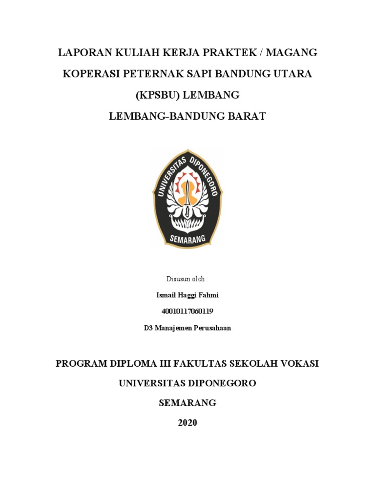 Laporan Magang Koperasi KPSBU Lembang | PDF | Karier & Perkembangan