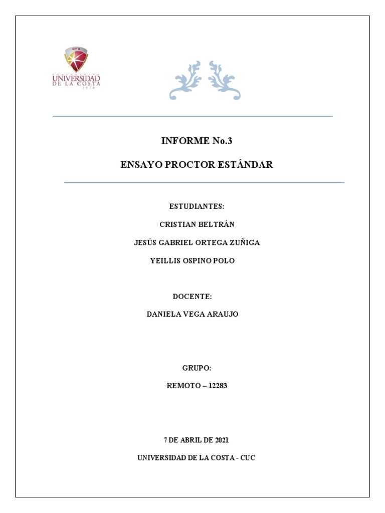 Ensayo Proctor | PDF | Densidad | Agua