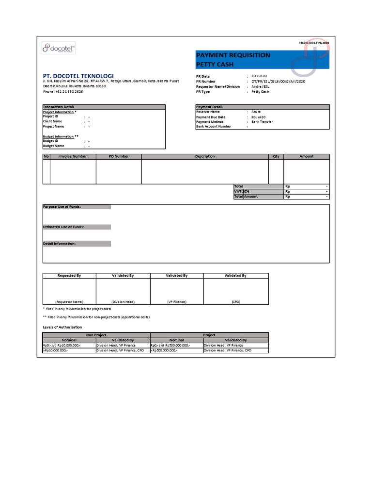 (Template) Formulir Manual-Kas Kecil Rev.01 - Final | PDF | Services ...