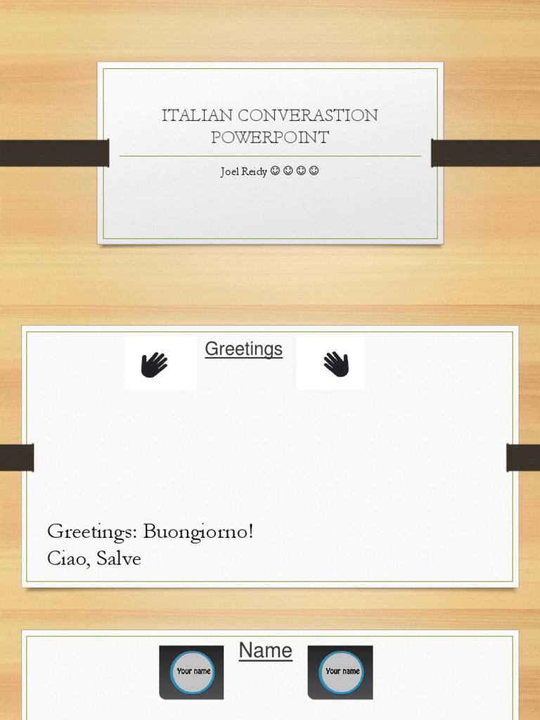 Italian Converastion Powerpoint | PDF | Language Arts & Discipline ...
