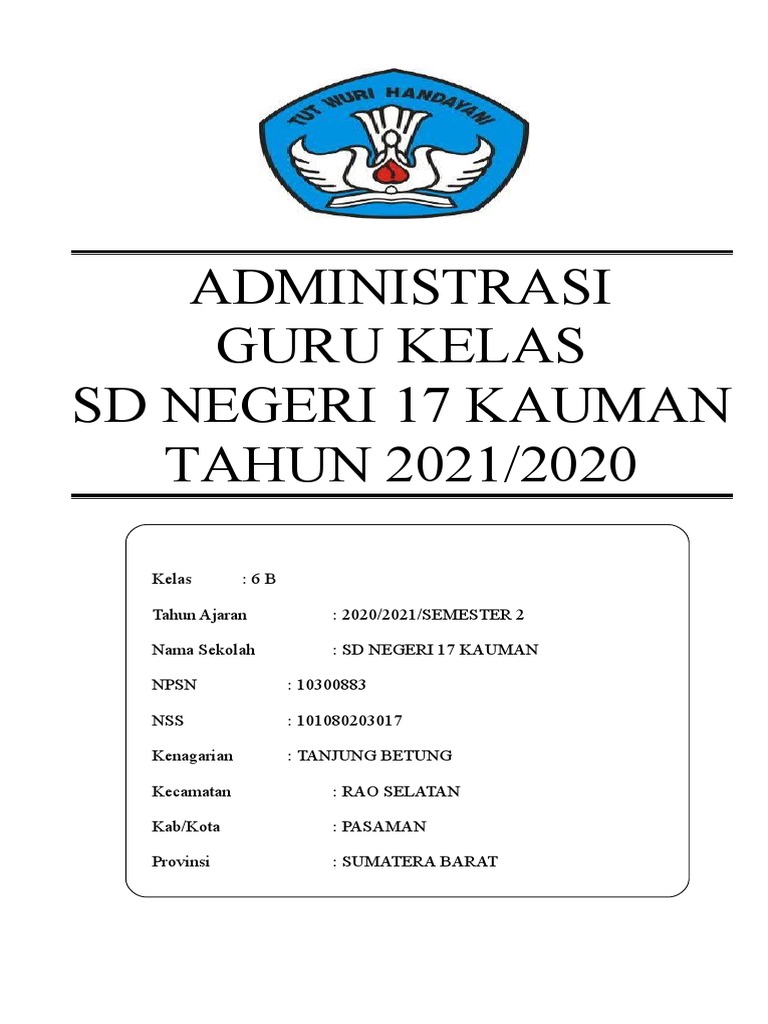 Administrasi Guru Kelas Pdf