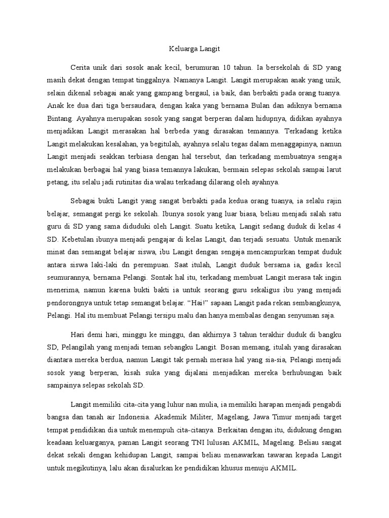 Cerpen Dwi Putri Febrianti Keluarga Langit Pdf