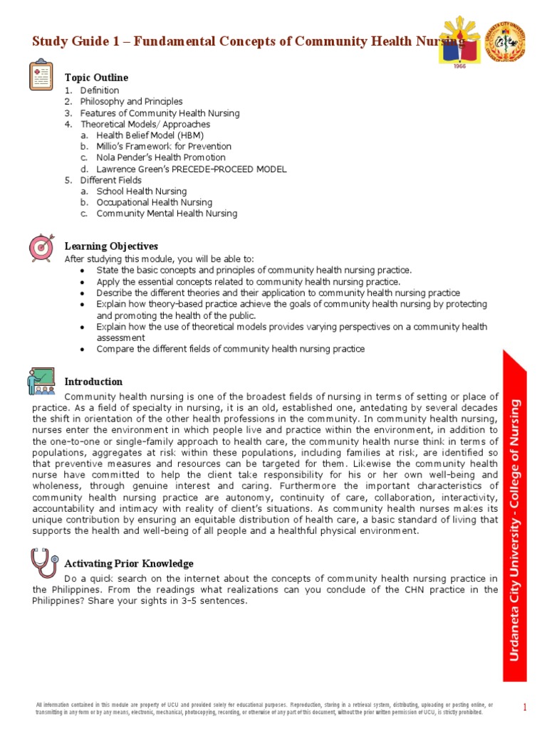 Community Health Nursing Concepts | PDF | Behavior | Psychology