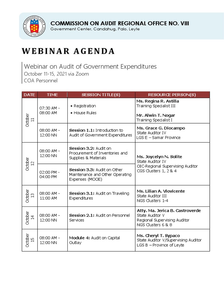 Course Agenda - AGE OCT 2021 - FINAL | PDF