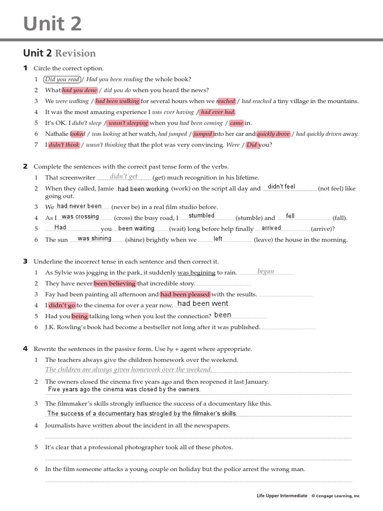 Upper-Int Unit2 Revision Be | PDF