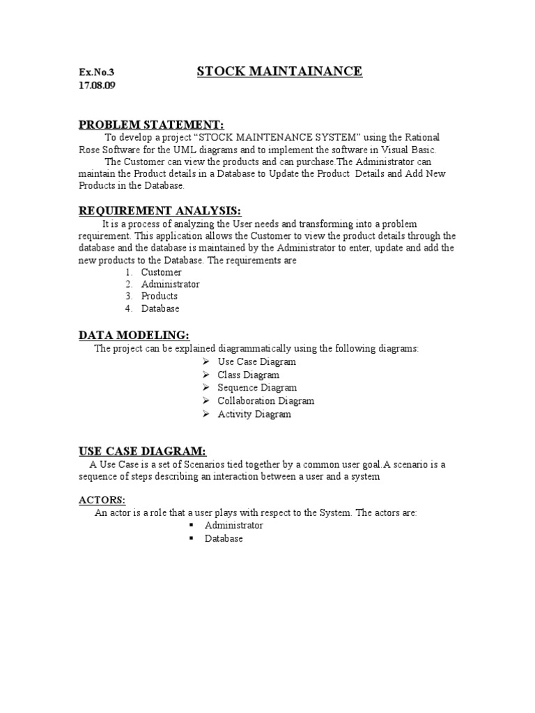Stock Maintenance | PDF | Use Case | Software Testing